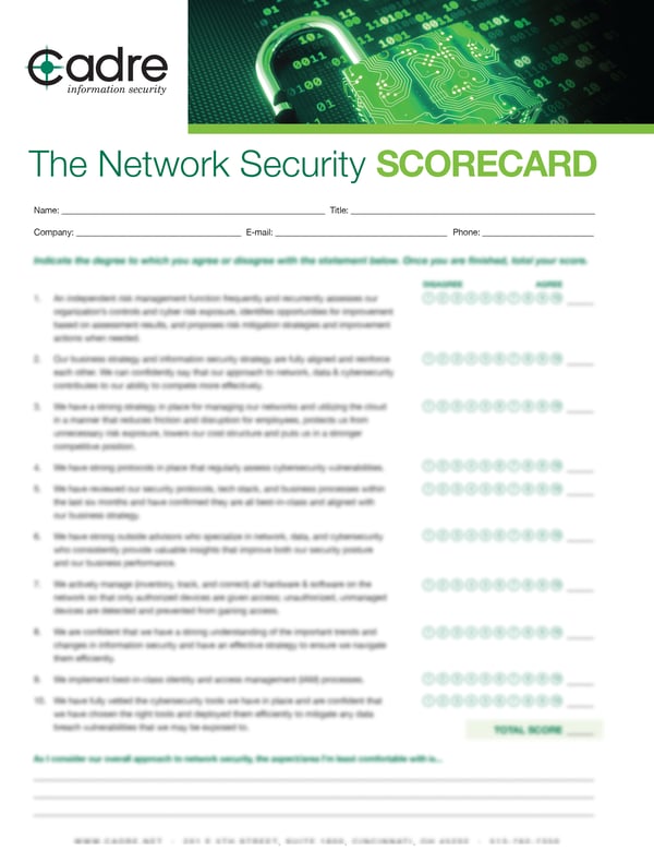 Network Security Scorecard | Cadre Information Security